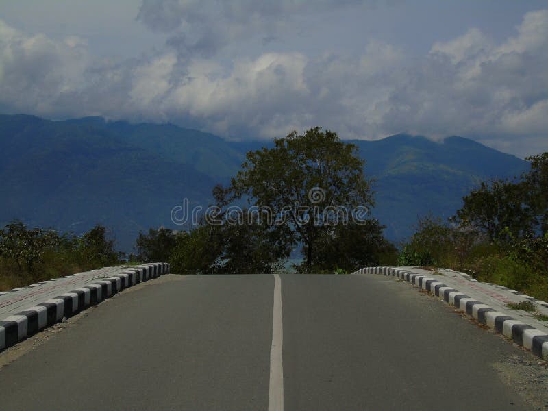 The View of the Uphill Road that is Immediately Visible Stock Photo ...