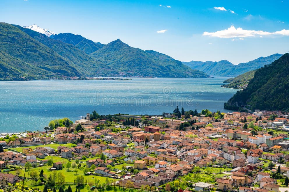 Panorama of Lake Como from Dongo. Stock Photo - Image of nature, peaks ...
