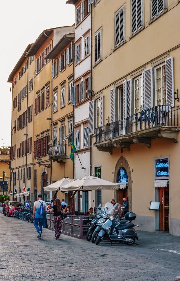 View of Urban Life on the Streets in Florence, Italy, Vertical ...