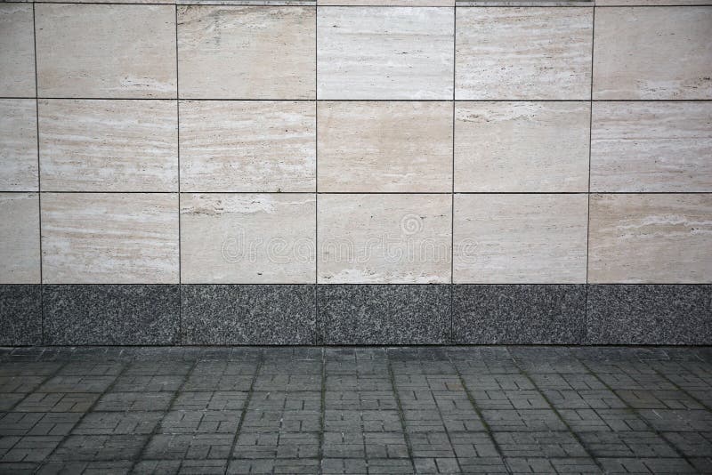 View on Urban Tiled Wall and Pavement Stock Image - Image of element ...
