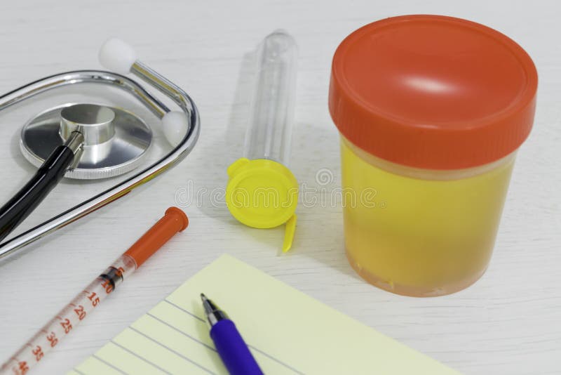 Urine Container for Testing and Laboratory Instruments. the Concept of ...