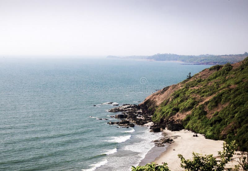 View to the Vagator hill stock image. Image of palolem - 103868271