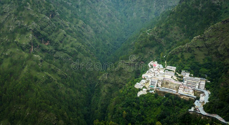 View of Vaishno Devi Shrine from the Top of the Mountain Stock Image ...