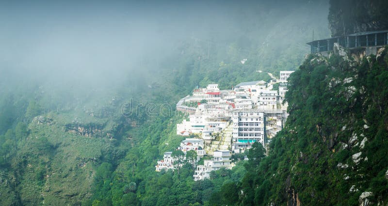 View of Vaishno Devi Shrine from the Top of the Mountain Stock Image ...
