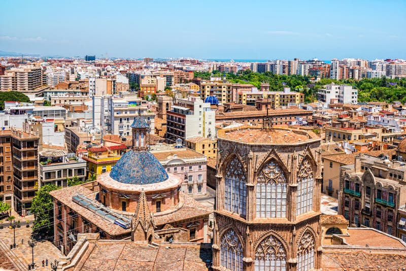 View of Valencia from Above Stock Image - Image of tower, valencia ...