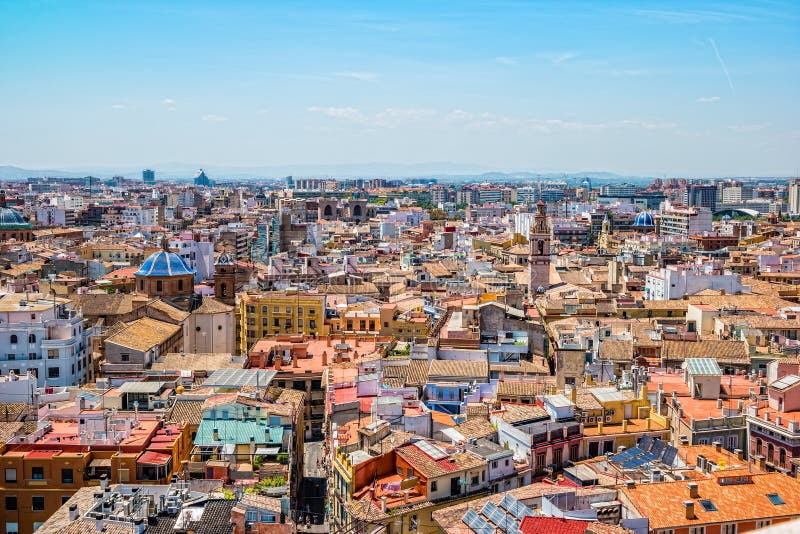 View of Valencia from Above Stock Image - Image of roof, centre: 221392543