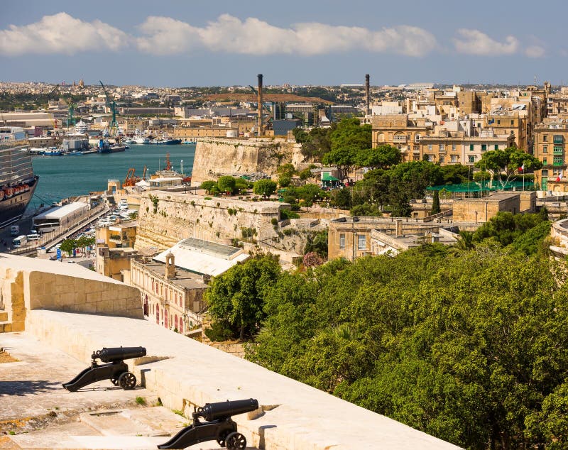 View on Valletta from sea stock photo. Image of capital - 59595982