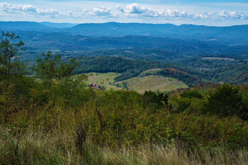 View of a Valley with the Blue Ridge Mountains in the Background Stock ...