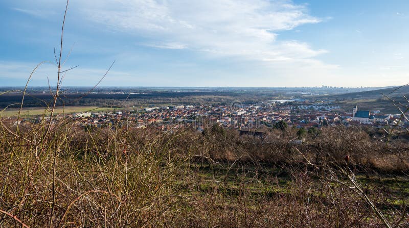 View of the Valley with the City, Meadows, Fields and Forests Stock ...