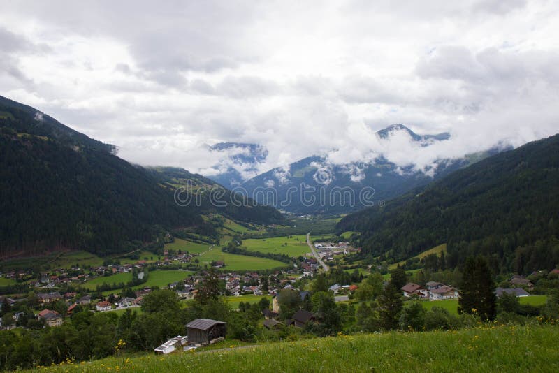 View of Valley in Gailtal Alps on a Cloudy Day Stock Photo - Image of ...