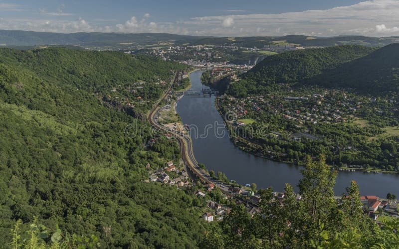 View for Valley of River Labe Stock Photo - Image of blue, castle: 96057702