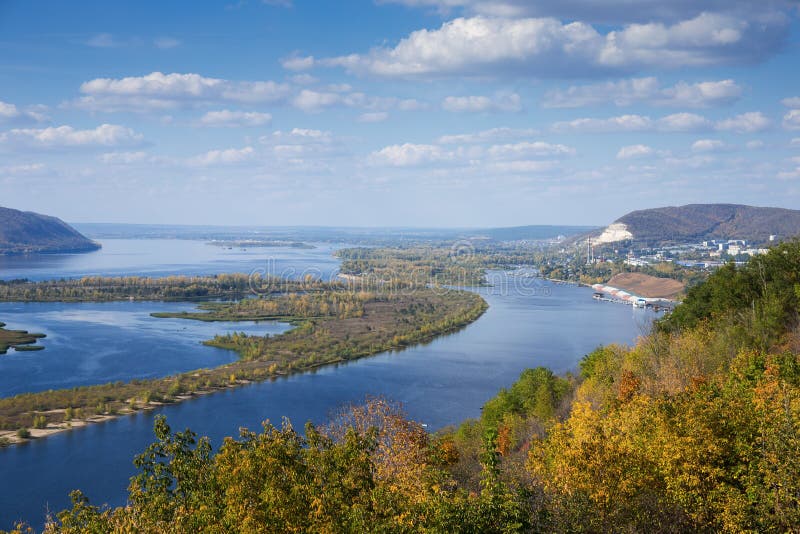 View of Valley of the Volga River from the Hill Stock Image - Image of ...