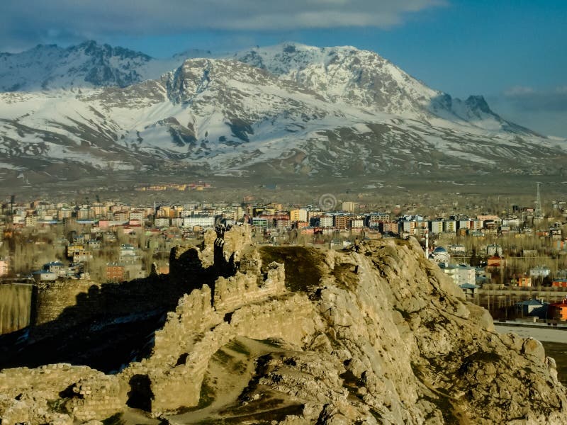 The View of Van Castle and City, Turkey Stock Image - Image of detail ...