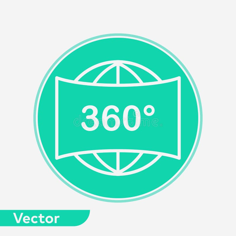 360 View Vector Icon Sign Symbol Stock Vector - Illustration of ...