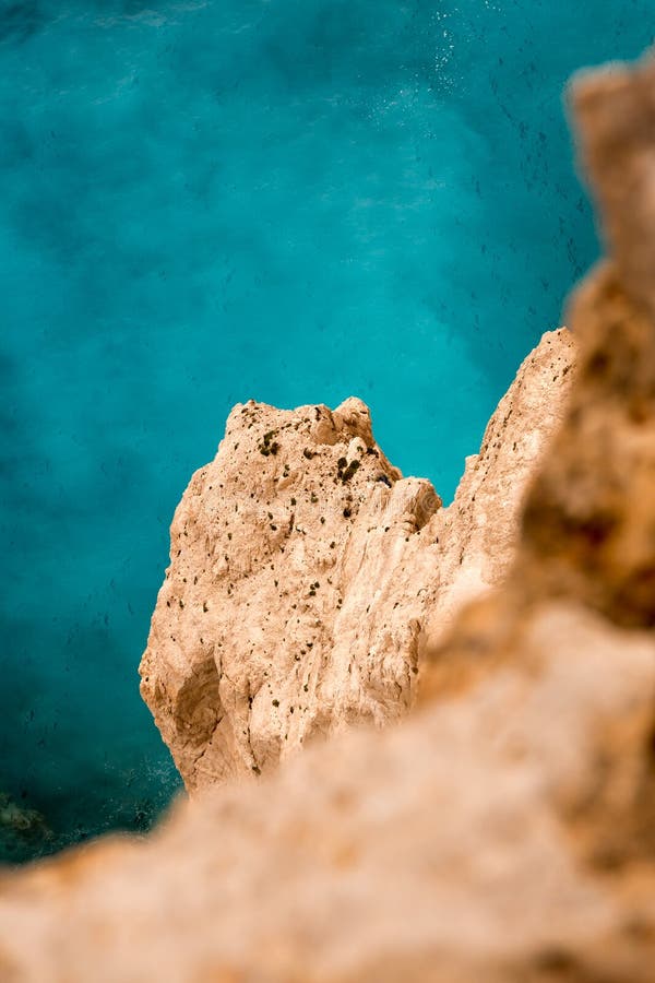View from a Vertical Cliff by Sea Stock Photo - Image of rocky, drop ...