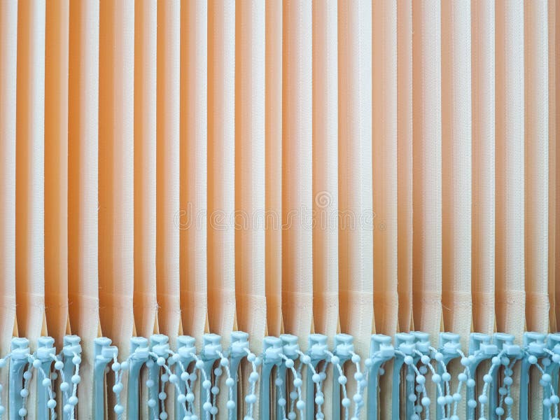 View of the Vertical Slats of Peach-colored Blinds. Parallel Stripes ...
