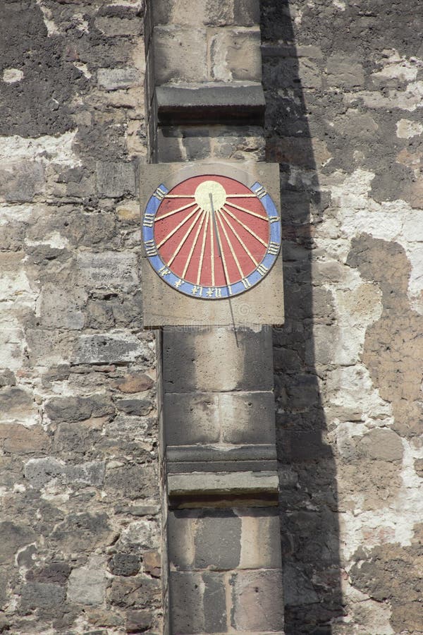 A Vertical Sundial Vertical Dial Stock Photo - Image of clock, shadow ...