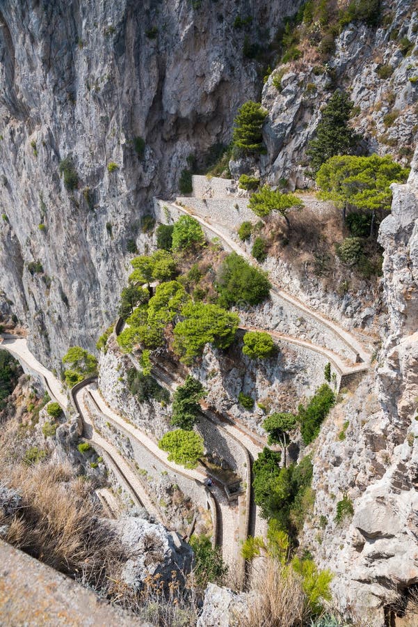 View of Via Krupp - Winding Path on Capri Island Stock Image - Image of ...