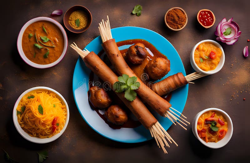 A View of a Vibrant Dining Table with Full of Different Types of ...