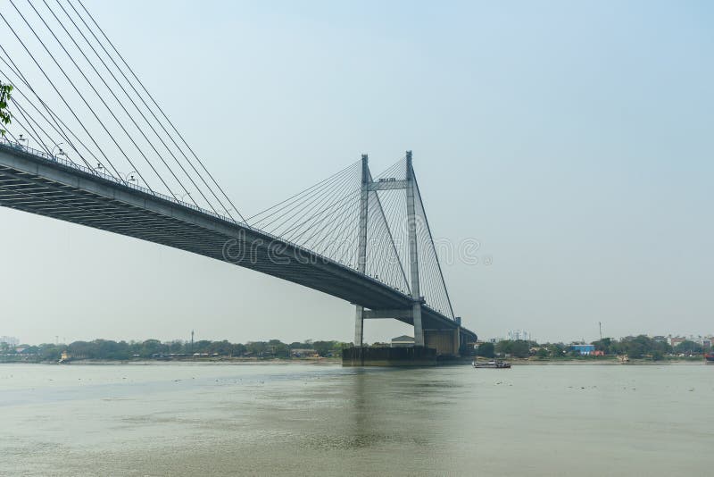 Vidyasagar Bridge Setu on River Hooghly. Kolkata Prinsep Ghat Sunset ...