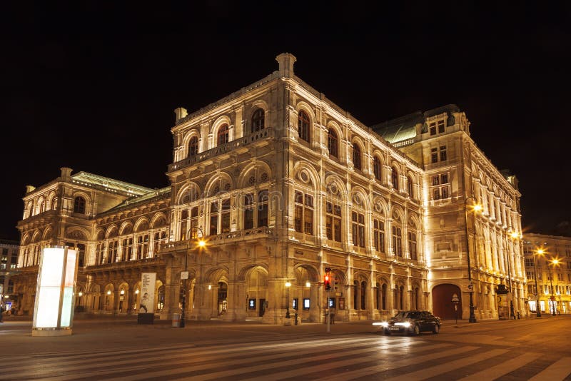 View of Vienna State Opera House (Staatsoper) at Night Editorial Image ...
