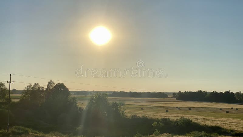 Cultivated Fields before Sunset in Vicinity of Wlodawa Stock Photo ...