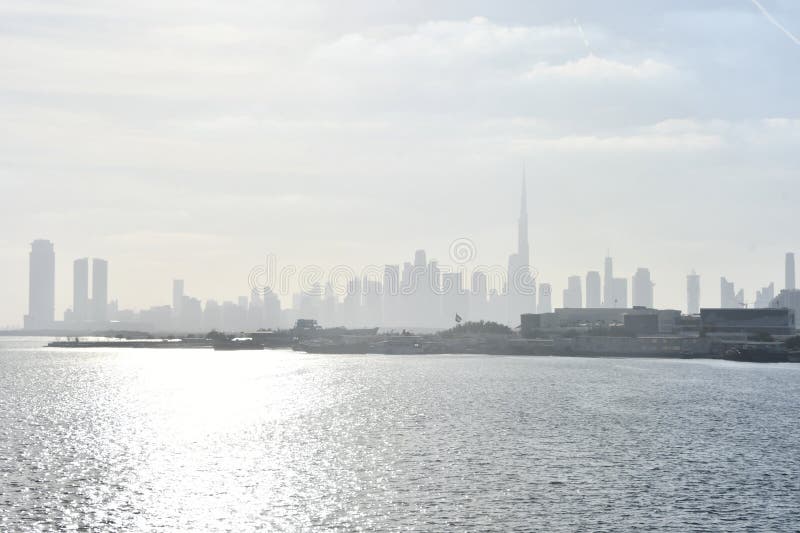 View from the Viewing Point at Dubai Creek Harbour in the UAE Stock ...
