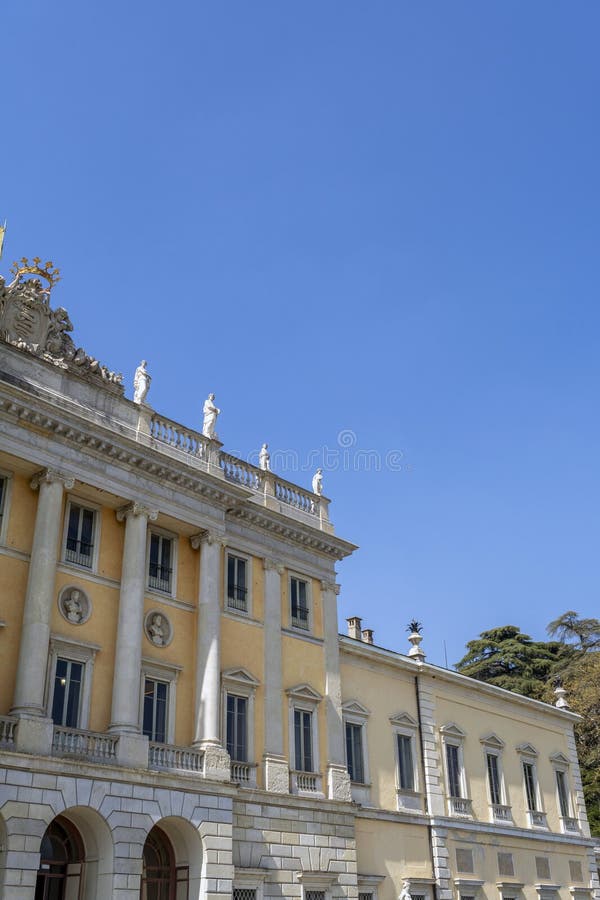 View of Villa Olmo from the Garden at Lake Como Stock Photo - Image of ...