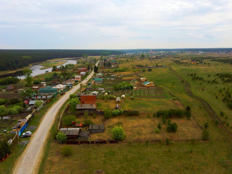 View of the Village from Above Photo from a Drone Stock Photo - Image ...