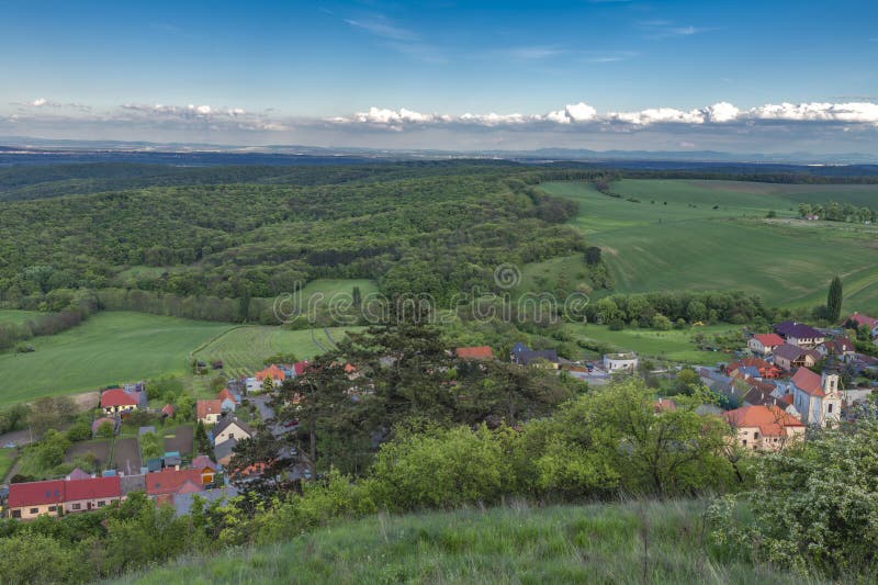 View for Village in Evening with Green Fresh Color in Klentnice CZ 04 ...