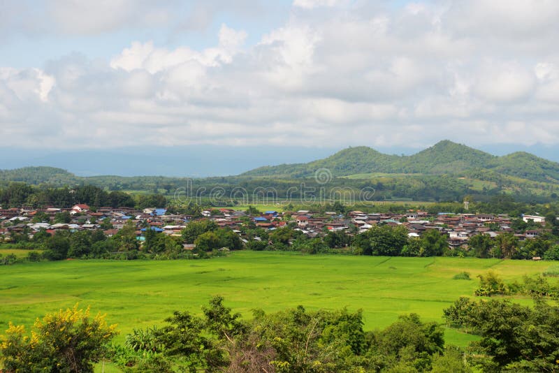 Top View of Village in Forest. Clip. from Village Cottage Comes Man for ...