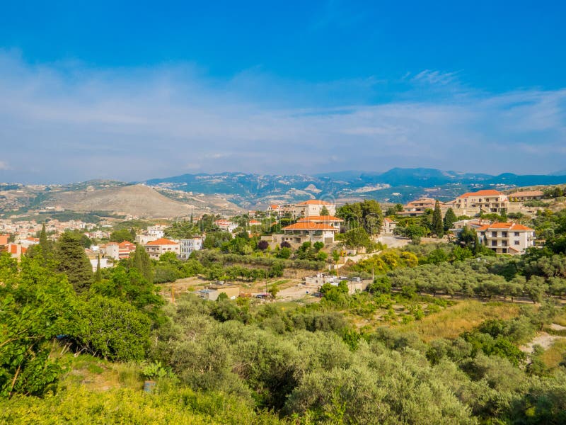 View of Kousba, Lebanon stock image. Image of lebanon - 159019345