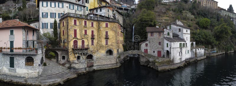 View of the Village of Nesso on Lake Como Stock Image - Image of ...