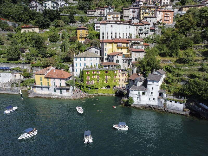 View of the Village of Nesso on Lake Como Stock Image - Image of ...