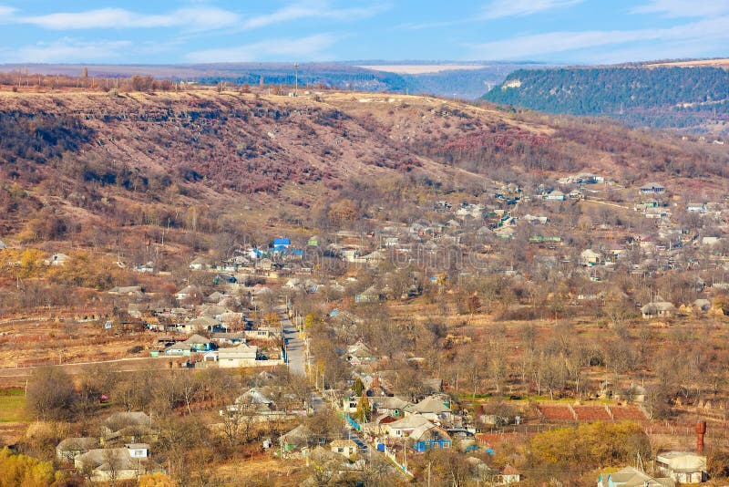 View of a Village or Rural Type Settlement. Background with Copy Space ...