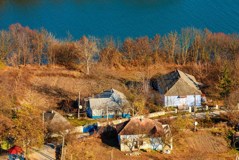 View of a Village or Rural Type Settlement. Background with Copy Space ...