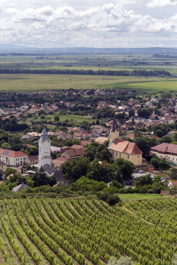 View of the Village Tarcal from the Blessing Christ Statue Stock Photo ...