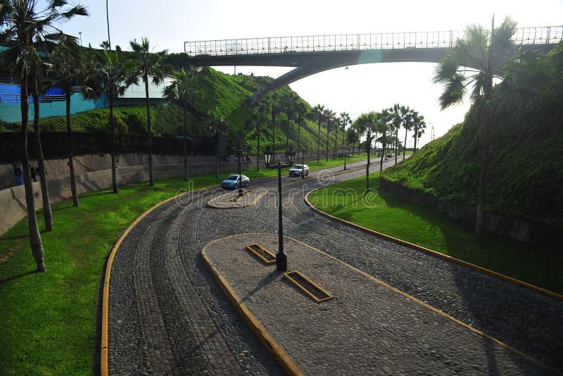 View of the Villena Rey Bridge in MIraflores, Lima Peru, Editorial ...