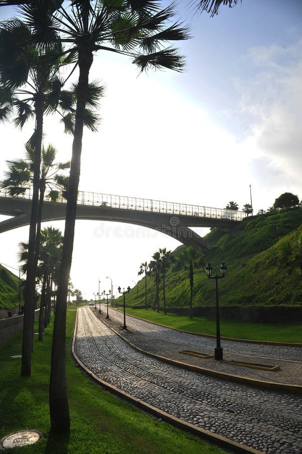 View of the Villena Rey Bridge in MIraflores, Lima Peru, Stock Image ...