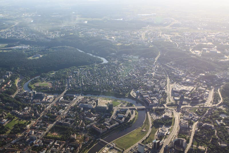 View of Vilnius from Birds Eye Stock Image - Image of green, gothic ...