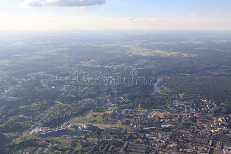View of Vilnius from Birds Eye Stock Photo - Image of capital ...