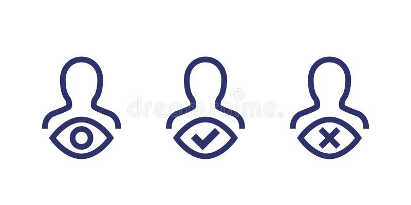 View, Visibility Icons on White Stock Vector - Illustration of logo ...