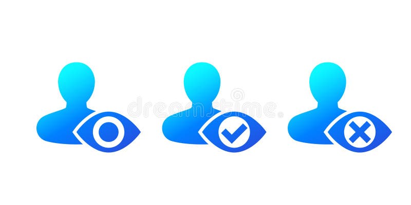 View, Visibility Icons on White, Vector Stock Vector - Illustration of ...