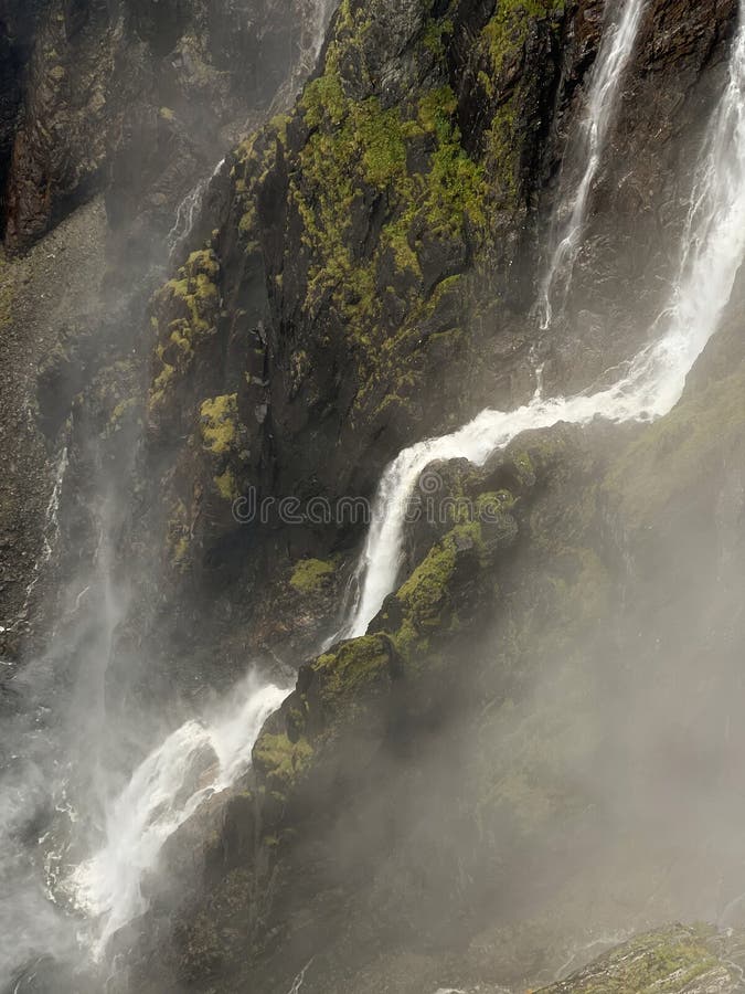 View of Voringsfossen Fall in Autumn Stock Image - Image of scenic ...