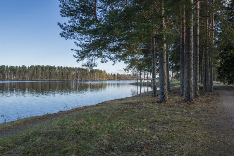 View of the Vuoksi River and it S Bank in Spring, Imatra, Finland Stock ...