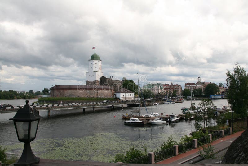 View of Vyborg Castle editorial image. Image of harbor - 262752630