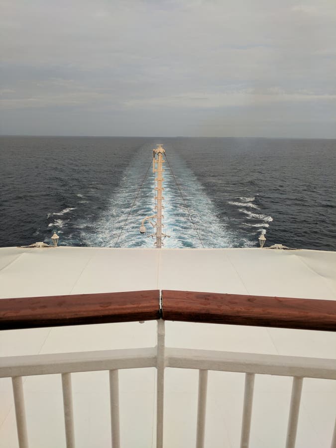 View from Back of a Cruise Ship, Overcast Sky Stock Photo - Image of ...