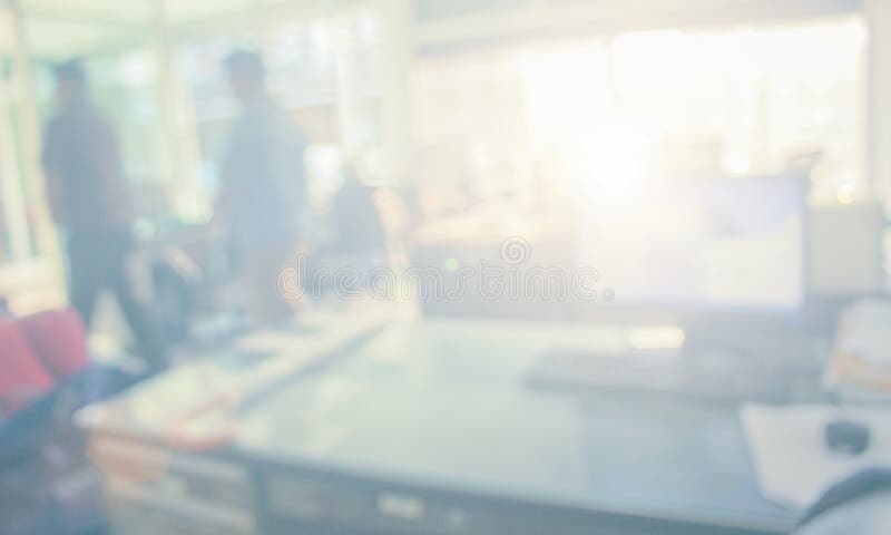 View of Walking in Hallway at Office. Abstract Blurred Interior Modern ...
