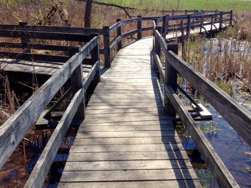 View of a Walkway Bridge Over Water Stock Photo - Image of water ...