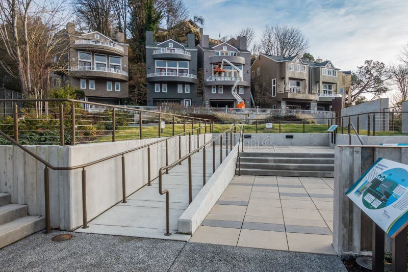 West Seattle Walkway and Homes Editorial Stock Image - Image of ...
